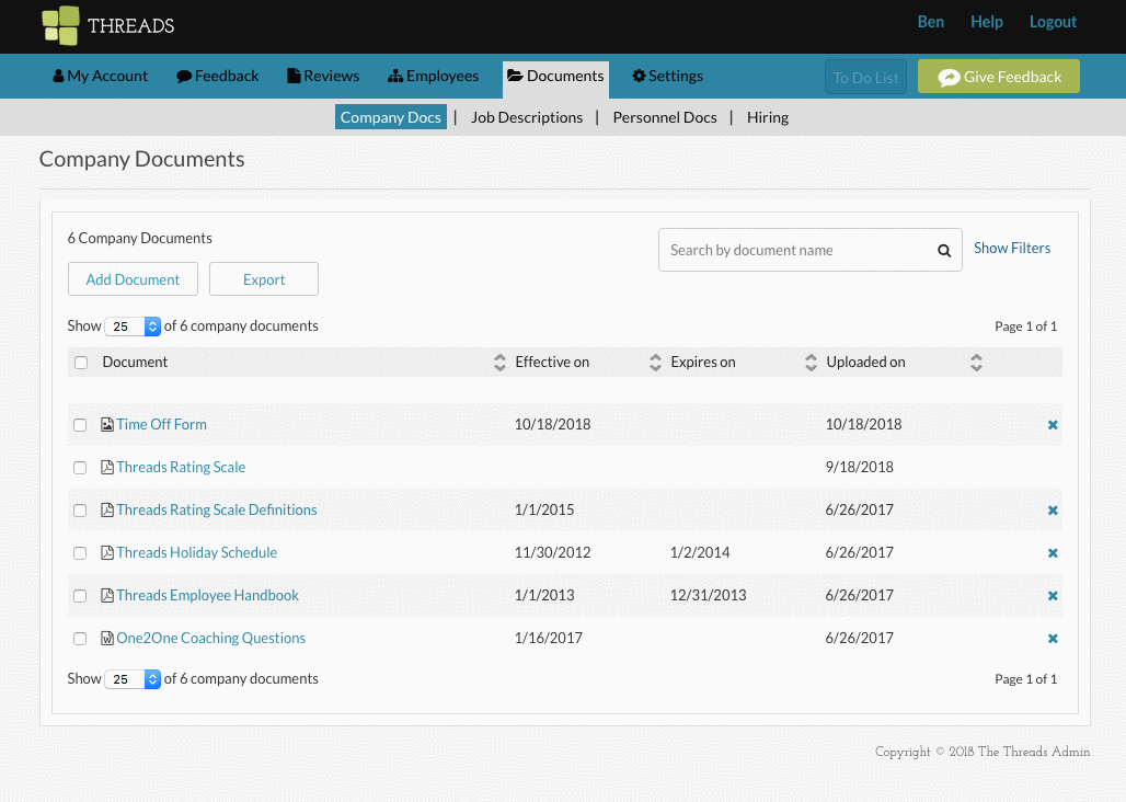 Company Documents / Adding Files for All Employee and Managers to ...
