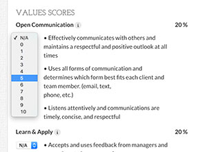 Update Core Values and Values Criteria (Graph Vertical Axis) – Threads
